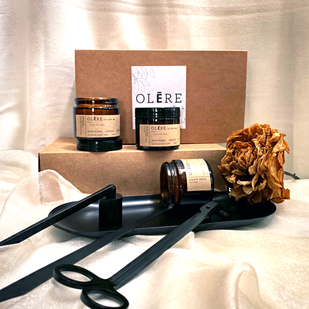 CANDLE ACCESSORY GIFT SET | HOUSE WARMING GIFT SET - TRIO| OLERE ...